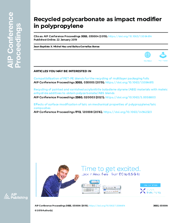 (PDF) Recycled polycarbonate as impact modifier in polypropylene