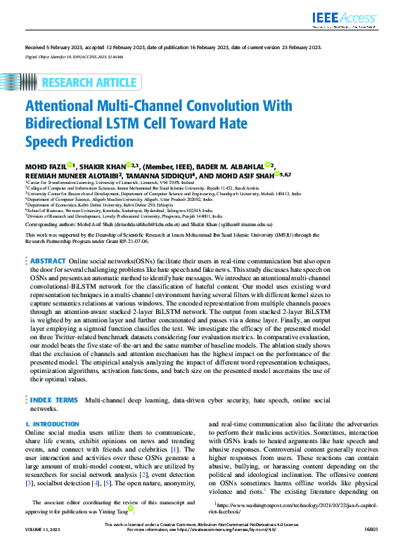 (PDF) Attentional Multi-Channel Convolution With Bidirectional LSTM Cell Toward Hate Speech ...