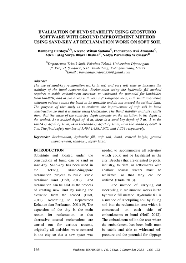 (PDF) Evaluation of Bund Stability Using Geostudio Software with Ground ...