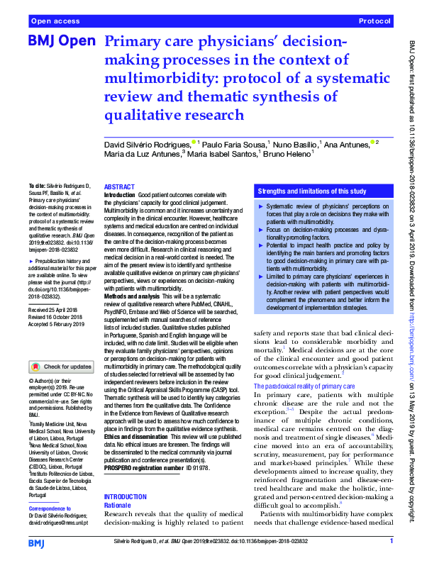 (PDF) Primary care physicians’ decision-making processes in the context of multimorbidity ...