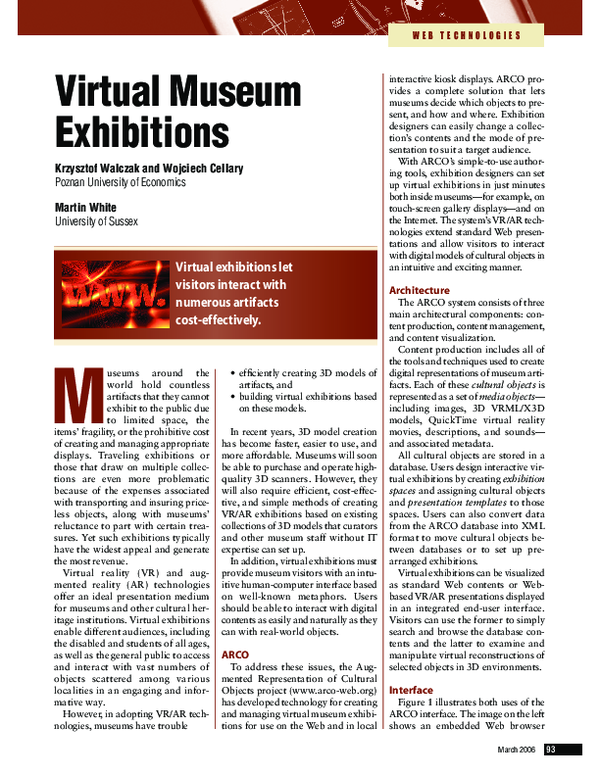 (PDF) Virtual Museum Exhibitions