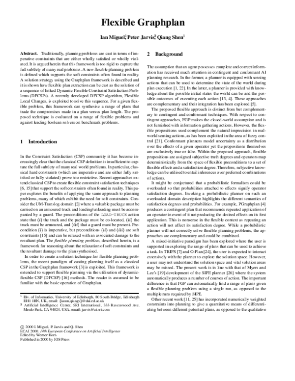 (PDF) Flexible Graphplan