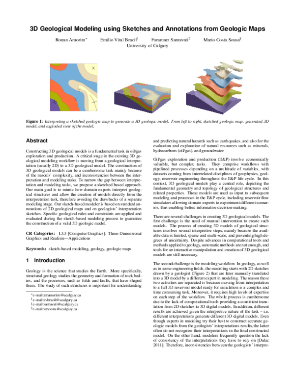 (PDF) 3D geological modeling using sketches and annotations from geologic maps