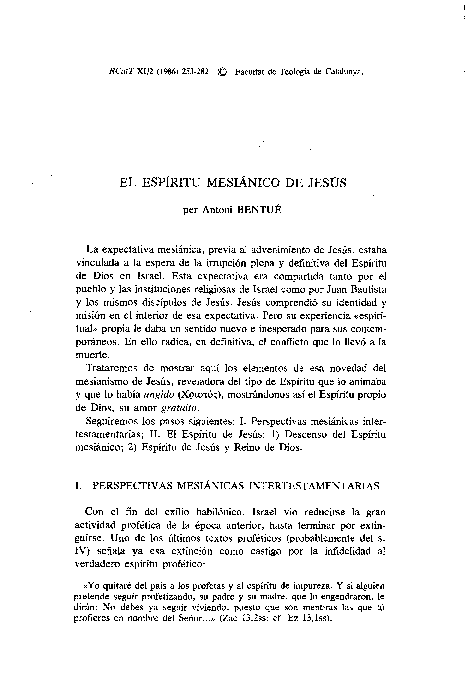 (PDF) El espíritu mesiánico de Jesús