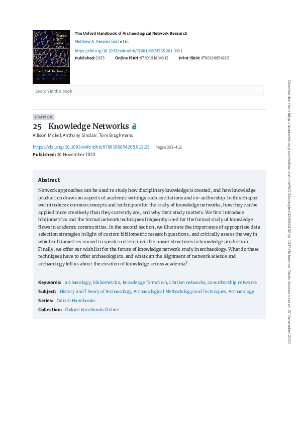 (PDF) Knowledge Networks
