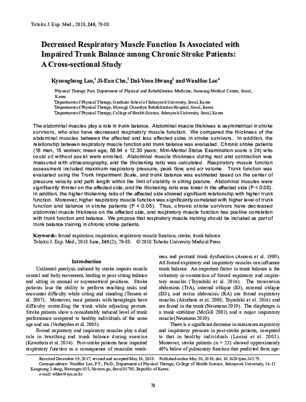 (PDF) Decreased Respiratory Muscle Function Is Associated with Impaired ...