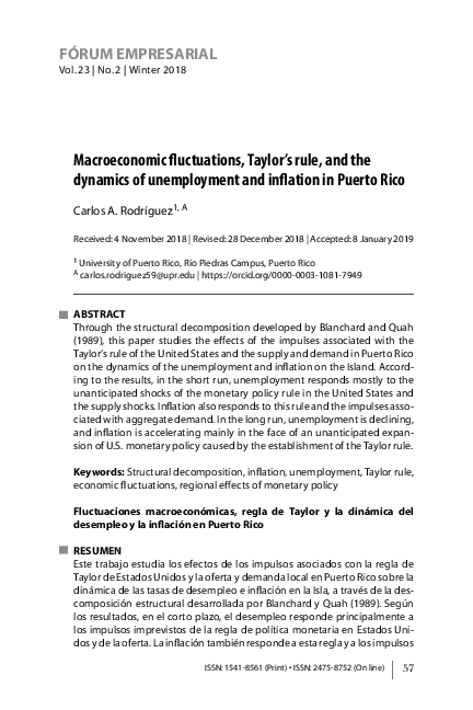 (PDF) Fluctuaciones macroeconómicas, regla de Taylor y la dinámica del ...