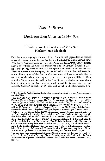 (PDF) Die Deutschen Christen 1934–1939