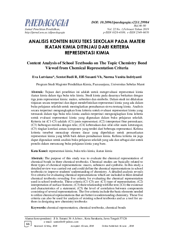 (PDF) Content Analysis of School Textbooks on Chemistry Bond Materials ...