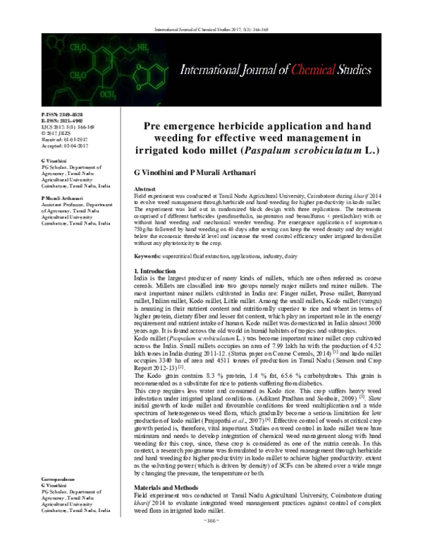 (PDF) Pre emergence herbicide application and handweeding for effective ...