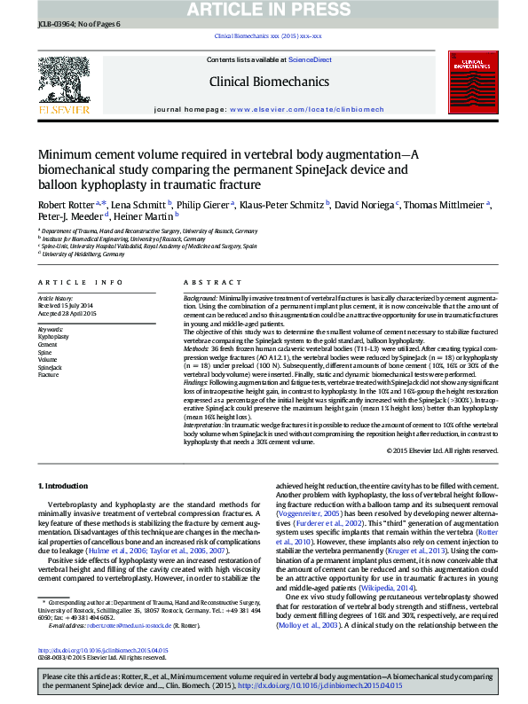 (PDF) Minimum cement volume required in vertebral body augmentation—A ...
