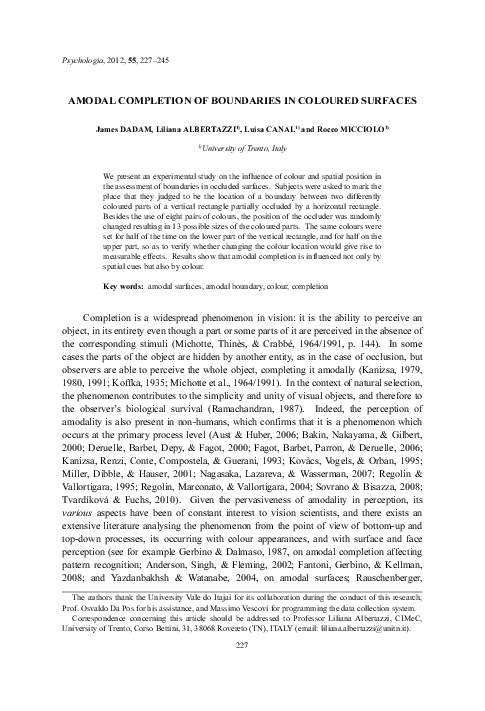 Pdf Amodal Completion Of Boundaries In Coloured Surfaces Liliana Albertazzi