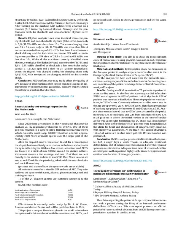(PDF) The reliability of “hands on” defibrillation in patients with ...