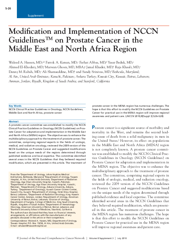 (PDF) Modification and Implementation of NCCN Guidelines™ on Prostate ...