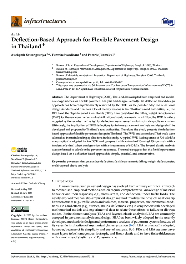 (PDF) Deflection-Based Approach for Flexible Pavement Design in Thailand