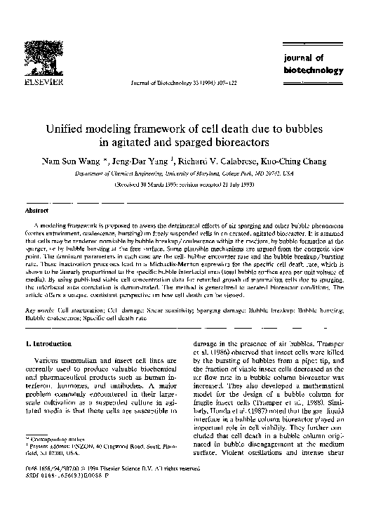 (PDF) Unified modeling framework of cell death due to bubbles in ...
