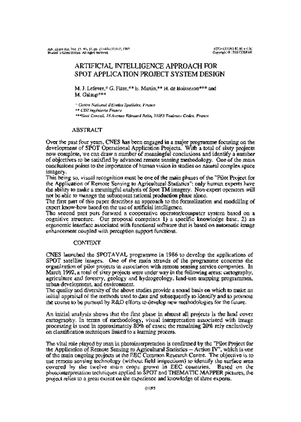 (PDF) Artificial intelligence approach for spot application project ...