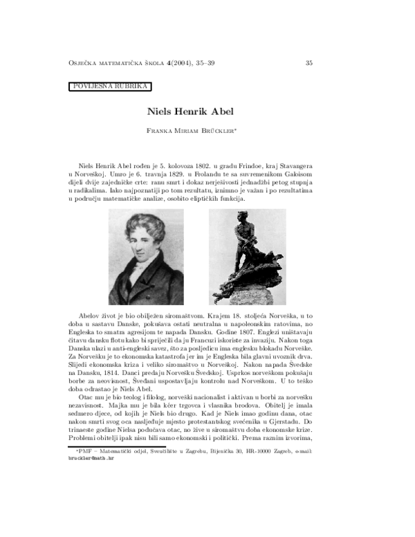 (PDF) Niels Henrik Abel