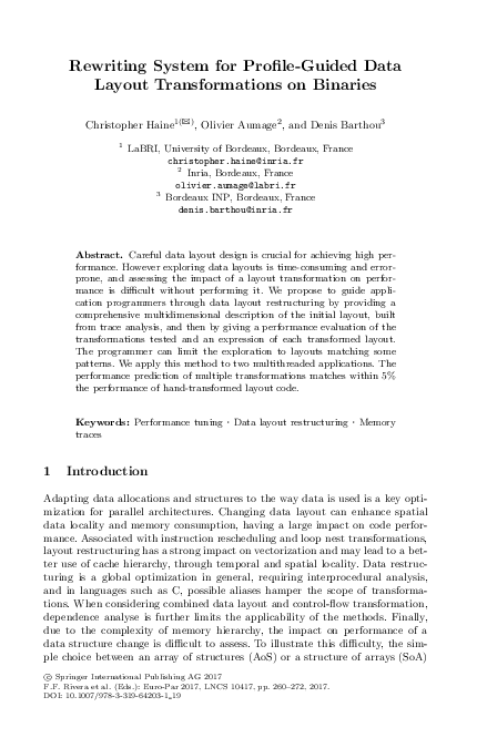 (PDF) Rewriting System for Profile-Guided Data Layout Transformations on Binaries