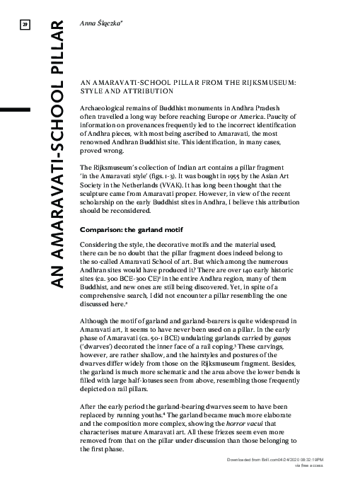 (PDF) An Amaravati-School Pillar from the Rijksmuseum: Style and ...