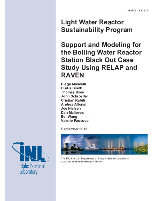 (PDF) Light Water Reactor Sustainability Program Support and Modeling ...
