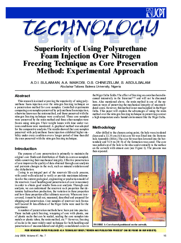 (PDF) Superiority of Using Polyurethane Foam Injection Over Nitrogen ...