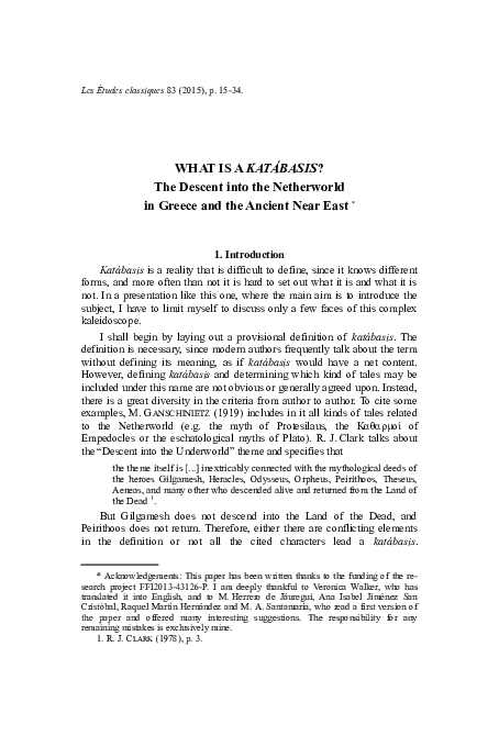 (PDF) What is a Katábasis ? The Descent to the Netherworld in Greece ...