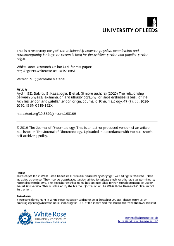 (PDF) The Relationship Between Physical Examination and Ultrasonography ...
