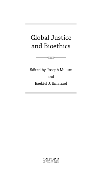 (PDF) Introduction: Global Justice and Bioethics