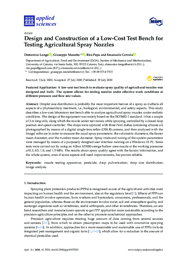 (PDF) Design and Construction of a Low-Cost Test Bench for Testing ...