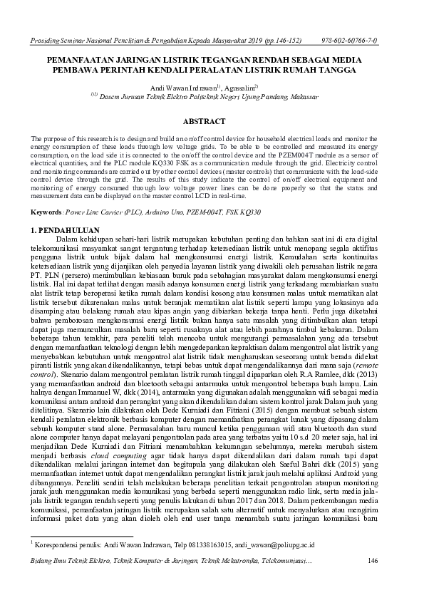 (PDF) Pemanfaatan Jaringan Listrik Tegangan Rendah Sebagai Media Pembawa Perintah Kendali ...