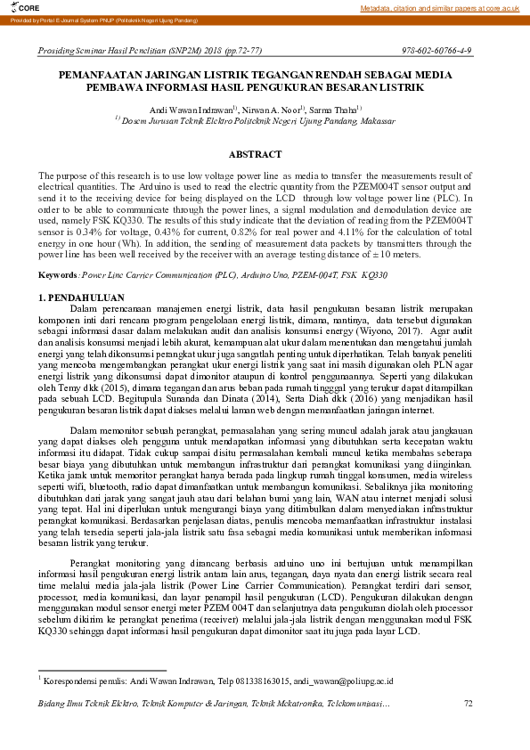 (PDF) Pemanfaatan Jaringan Listrik Tegangan Rendah Sebagai Media ...