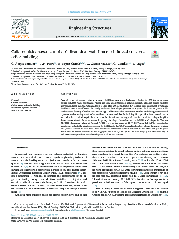 (PDF) Collapse risk assessment of a Chilean dual wall-frame reinforced ...