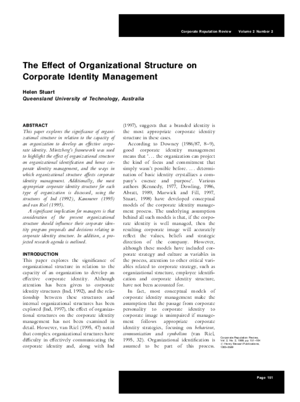 (PDF) The Effect of Organizational Structure on Corporate Identity ...