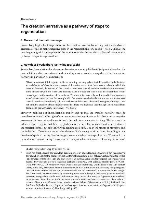 (PDF) The creation narrative as a pathway of steps to regeneration