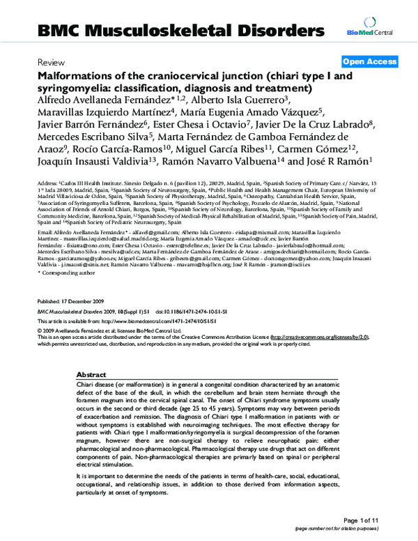 (PDF) Malformations of the craniocervical junction (chiari type I and syringomyelia ...