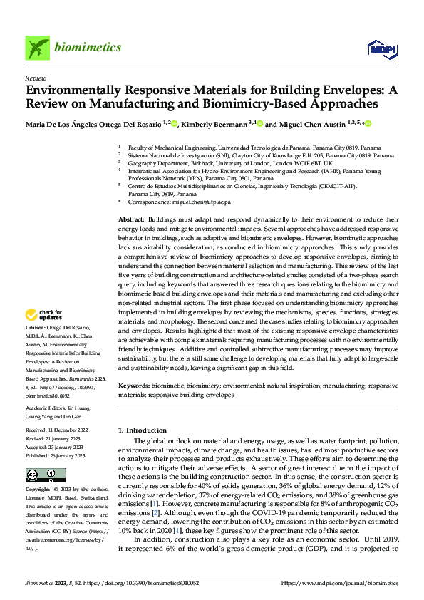 (PDF) Environmentally Responsive Materials for Building Envelopes: A Review on Manufacturing and ...