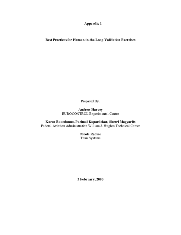 Pdf Appendix 1 Best Practices For Human In The Loop Validation Exercises