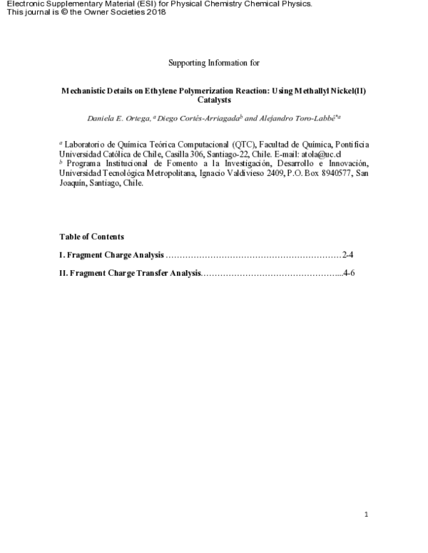 (PDF) Mechanistic details of ethylene polymerization reaction using ...