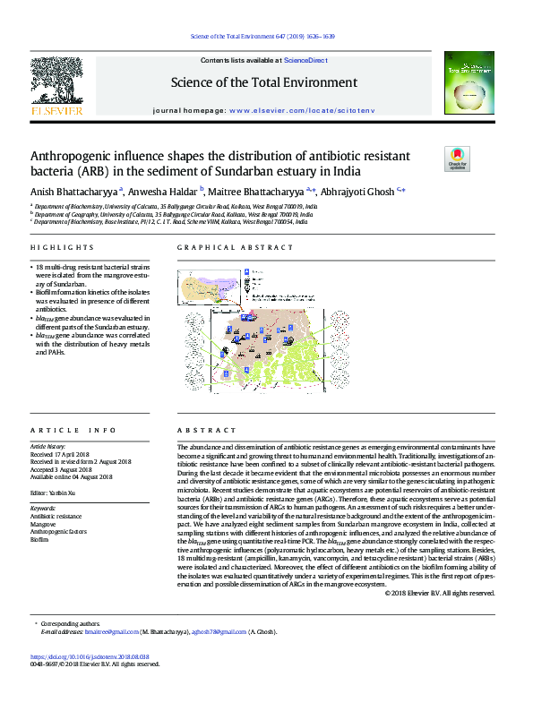 (PDF) Anthropogenic influence shapes the distribution of antibiotic ...