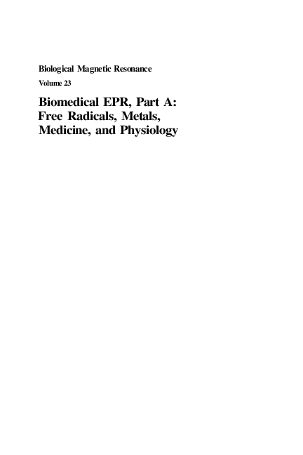 (PDF) Biomedical EPR, Part A: Free Radicals, Metals, Medicine, and ...