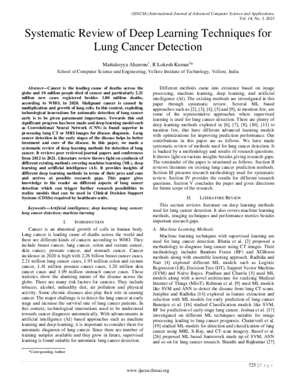 (PDF) Systematic Review of Deep Learning Techniques for Lung Cancer ...