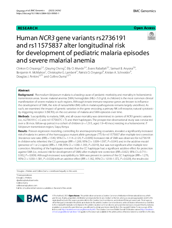 (PDF) Human NCR3 gene variants rs2736191 and rs11575837 alter ...