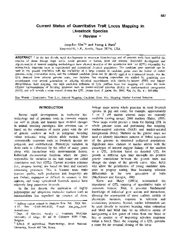 (PDF) Current status of quantitative trait locus mapping in pigs | Jean ...