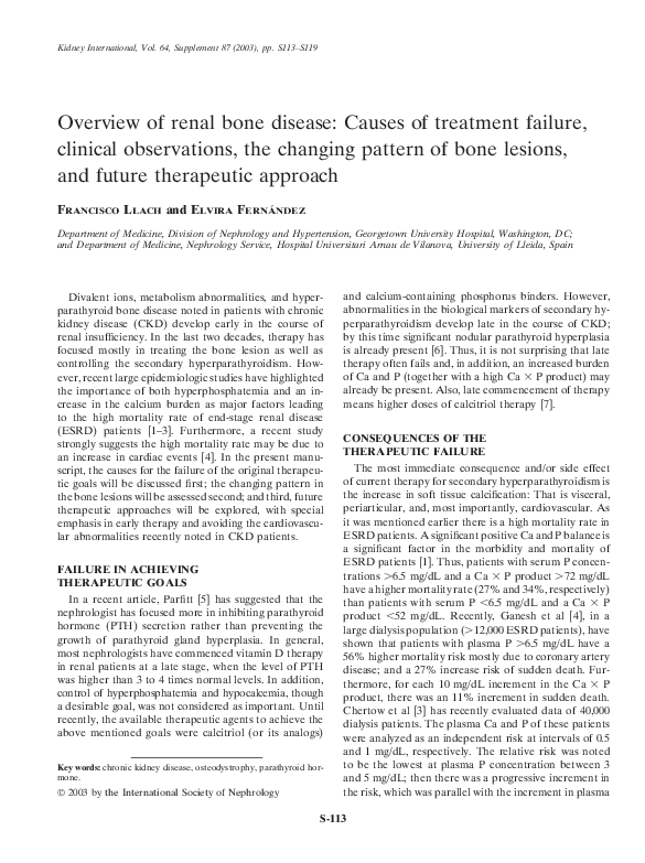 (PDF) Overview of renal bone disease: Causes of treatment failure ...