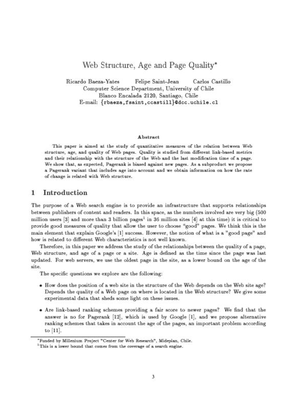 (PDF) Web Structure and Evolution Web Structure, Age, and Page Quality ...