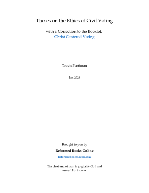 (PDF) Theses on the Ethics of Civil Voting
