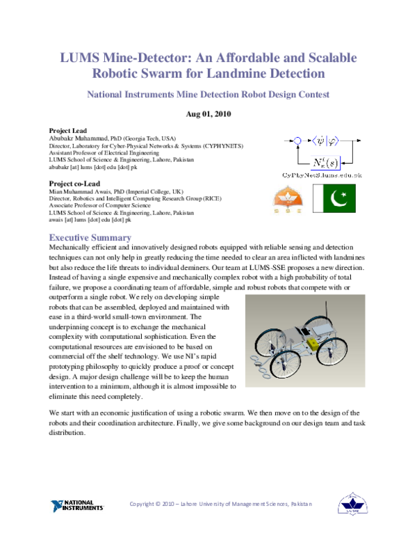 (PDF) Lums mine-detector: An affordable and scalable robotic swarm for ...