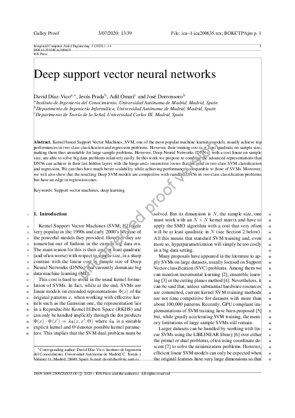 (PDF) Deep support vector neural networks