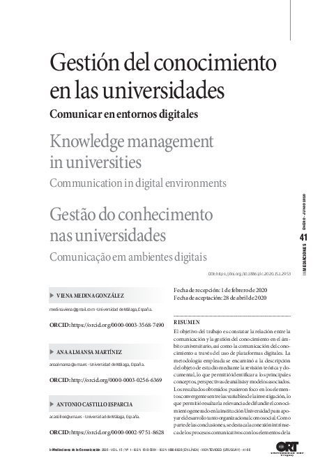 (PDF) Gestión del conocimiento en las universidades